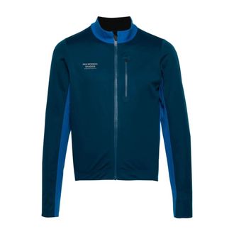 Pas Normal Studios Homme, Sweatshirts et sweats à capuche, Bleu, Taille: S Veste Bleue Isolée à Blocs de Couleur