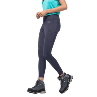 Jack Wolfskin W Hike Lite Tight Grau - Elastische atmungsaktive Damen Wanderleggings, Größe S - Farbe Graphite