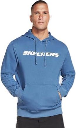 Skechers Heritage Pullover Hoodie MHD12-BLU, Mens Sweatshirt, Blue, L EU