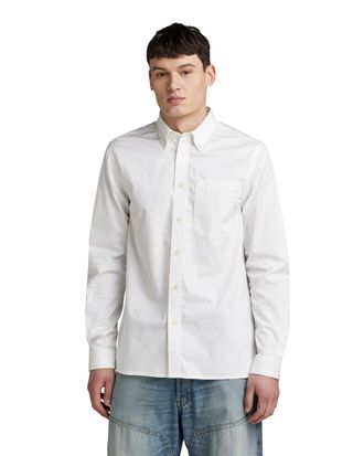 G-Star G-Star RAW Herren One Pocket Regular Hemd, Weiß (White D24292-A504-110), XXL