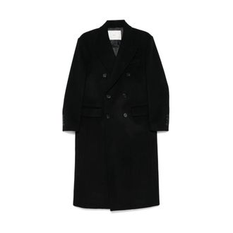 Dunst Schwarzer Woll-Kaschmir Mantel - - Coats - Herren - Schwarzk - L