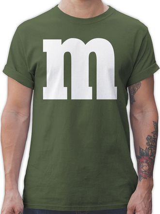 Shirtracer T-Shirt Herren - Karneval Fasching - Gruppen M und M Aufdruck I M&M Kost&uuml;m Gruppe I MundM & M I MM I Fastnacht I Fasnacht I Fasnet - 3XL - Army Gr&uuml;n -