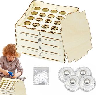Generic Sortierbox Sifter - 4 Ablagen Holzbox, Verschiedene Gr&ouml;&szlig;en Sortierbeh&auml;lter | Praktisches Sortiersystem For Bausteine Steine Spielzeug Kinder M&auml;dchen J