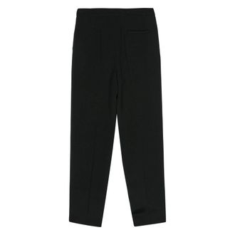 Giorgio Armani Silk Tapered Trousers - Black