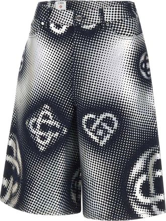 Casablanca Homme, Shorts, Multicolore, Taille: W30 Pearlescent Monogram Denim Shorts