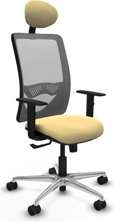 Piqueras y Crespo B&uuml;rostuhl mit R&uuml;ckenlehne Zulema mit 1D-Armlehnen, h&ouml;henverstellbarer Lendenwirbelst&uuml;tze und festem Kopfteil, ausgestattet mit 3 Positionen und Schnei