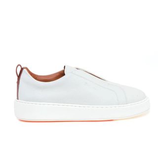 Santoni Tumbled Leather Slip-On Sneaker - - Shoes - Damen - Wei&szlig; - 39 1/2 EU