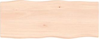 vidaXL Dessus de table bois chêne massif non traité bordure assortie