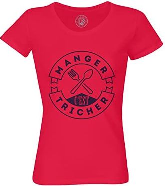 Fabulous T-Shirt Femme Col Rond Manger Cest Tricher Soir&eacute;e Ap&eacute;ro Alcool