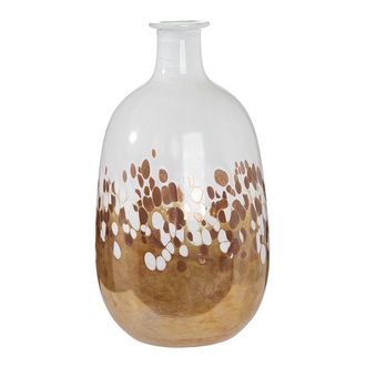 GILDE GLAS art Glas Art Vase Vesuvio - wei&szlig; - Glas durchgef&auml;rbt - H&ouml;he 33cm - wasserdichte Tischvase