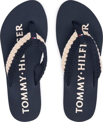 Tommy Hilfiger Zehentrenner Tommy Hilfiger Crochet Summer FW0FW09417 Dunkelblau