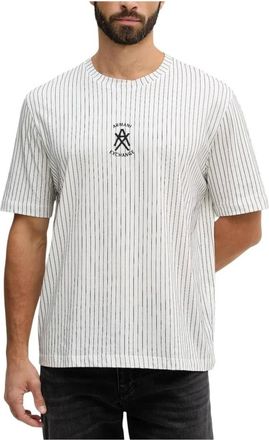 A|X Armani Exchange Homme, Tops, Blanc, Taille: XS T-shirt en coton &agrave; manches courtes et col rond