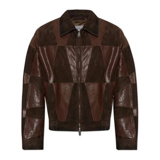 Versace Homme, Vestes, Brun, Taille: M Blouson en cuir