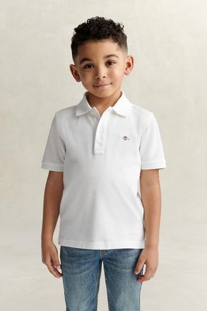 GANT Kinder Shield Piqu&eacute; Poloshirt (110/116) Wei&szlig;