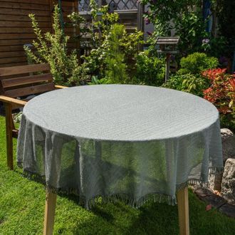 Laro Gartentischdecke Wetterfest rutschfest Rund, Muster:Grau, Größe:Rund Classic 160cm