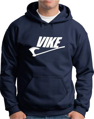 OM3 Wikinger Hoodie - Herren - Axt Krieger Vikings - Kapuzen-Pullover Navy, XXL