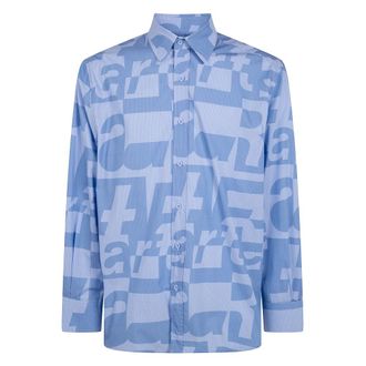 Arte Homme, Chemises, Bleu, Taille: L Allover Shirt
