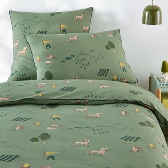 La Redoute Interieurs Housse De Couette Enfant En Coton Imprim&eacute; Animaux Yosemite Camp
