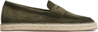 Santoni Homme, Chaussures, Vert, Taille: 41 1/2 EU Espadrilles en daim
