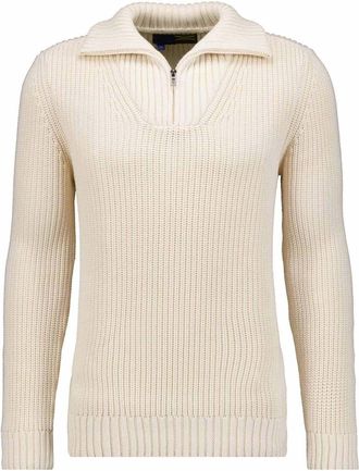 Ragman Herren Troyer Strickpullover Ecru-008, XL