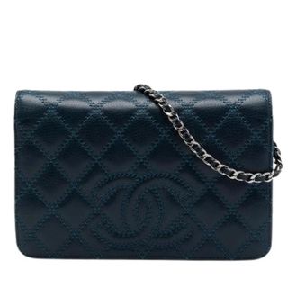 Chanel Pre-owned Wallet on Chain - Femme - Pre-owned - Bleu - Taille: ONE Size