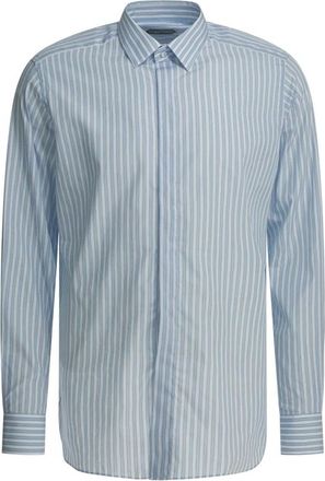 Tom Ford Homme, Chemises, Bleu, Taille: L Chemise &agrave; Rayures en Twill Coupe Classique