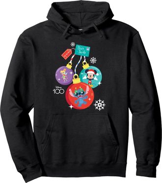 Disney 100 Mickey Stitch Tinker Bell Christmas Ornaments Pullover Hoodie