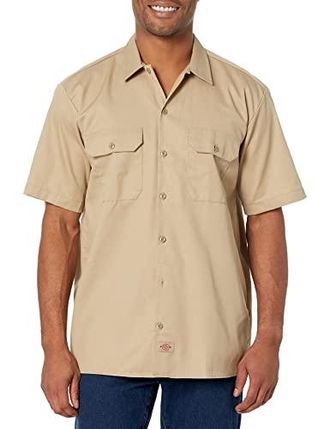 Dickies Short Sleeve Work Shirt Big and Tall Chemise boutonn&eacute;e, Sable, 4XL Grande Taille Homme