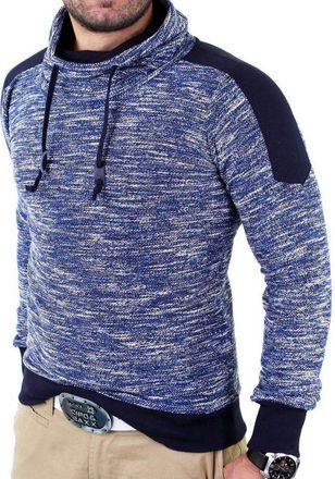 Reslad Strickpullover Reslad Herren Huge Collar Sweatshirt Pullover RS-105 (1-tlg) mit hohem Kragen