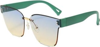 Generic Lunettes De Soleil Carrées Sans Monture For Femmes, For Hommes, For Les Vacances En Plein Air(Green)