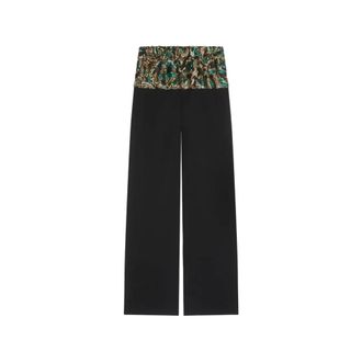 Dries Van Noten Homme, Pantalons, Noir, Taille: L Pantalon Large Taille Haute Brod&eacute;