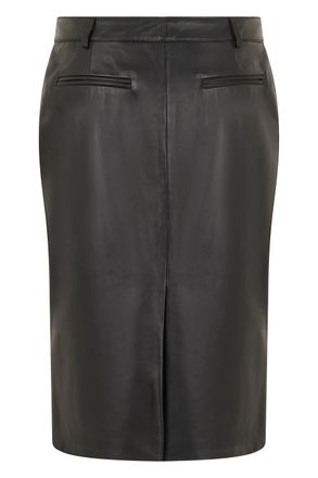 Giuseppe Di Morabito Womens Leather Midi Skirt Black Calfskin