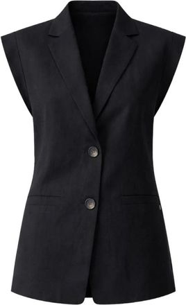 Liu Jo Femme, Vestes, Noir, Taille: 42 FR Gilet en m&eacute;lange de lin