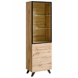 AC-D&eacute;co Vitrine haute &agrave; poser -Thin - L 60 cm x P 40 cm x H 197 cm - Bois - Livraison gratuite