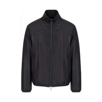 Armani Luxuri&ouml;se Lammleder Bomberjacke - - Jackets - Herren - Blau - L
