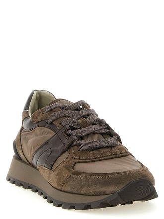 Brunello Cucinelli Womens Bicolor Calfskin Athletic Sneakers