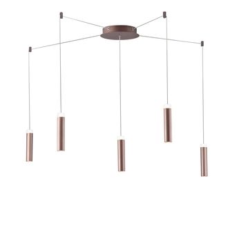 Luce-Ambiente-Design Five-Light Bronze Candle LED Ceiling Light With Adjustable Cables Natural Light