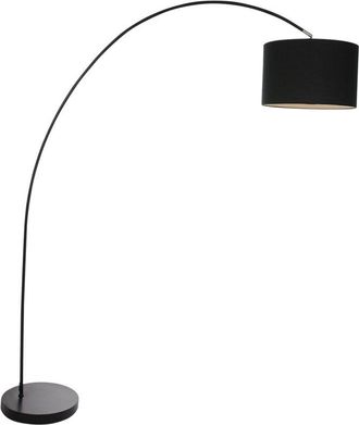 Steinhauer Mexlite - lampadaire - Solva - noir - métal tissu - lampe arquée