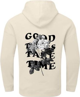 Generic Sweat &agrave; capuche &laquo; Good Things Take Time &raquo; pour homme 2025 graphique cool pull &agrave; capuche tendance lettre v&ecirc;tements d&eacute;contract&eacute;s mode anime confort goth