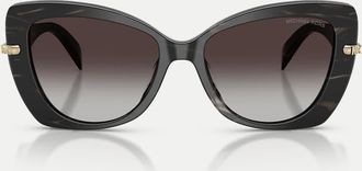 Michael Kors Atlanta lunettes de soleil papillon &agrave; verres gris en corne noire