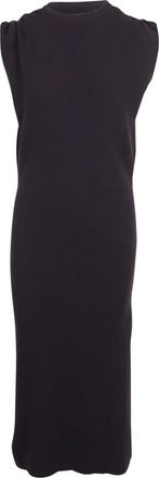 Giuseppe Di Morabito Robe longue en maille de laine vierge avec d&eacute;tail bijou - Femme - Robes - Noir - Taille: 38 FR
