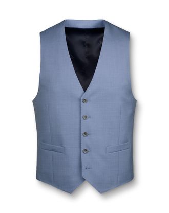 CHARLES TYRWHITT Ultimative Performance-Anzugweste aus Sharkskin-Gewebe - Hellblau