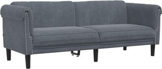 vidaXL Sofa 3-Sitzer Dunkelgrau Samt - Vidaxl