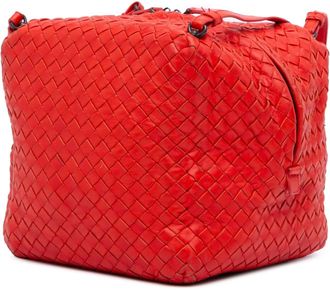 Bottega Veneta Hobo Bags - Nappa Intrecciato Cube Shoulder Bag - Gr. unisize - in Rot - f&uuml;r Damen