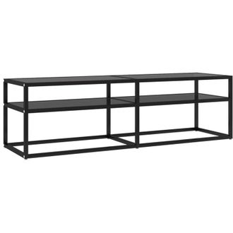 Les Tendances Meuble TV Noir 140x40x40,5 cm Verre trempé