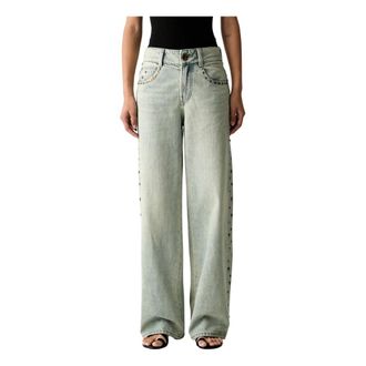Miss Sixty Femme, Jeans, Bleu, Taille: W28 Jean Large &agrave; Clous
