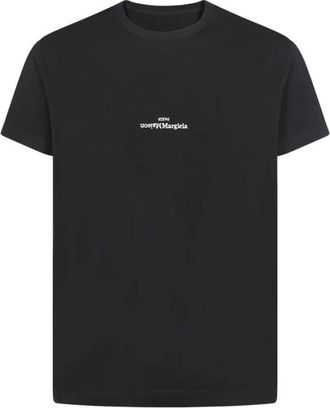 Maison Margiela Homme, Tops, Noir, Taille: S T-shirt en coton avec monogramme Aw25