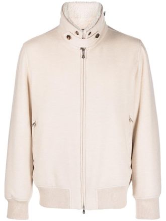 Brunello Cucinelli veste bomber &agrave; design matelass&eacute; - Tons neutres