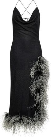 Os&eacute;ree robe Lumi&egrave;re Plumage asym&eacute;trique - Noir