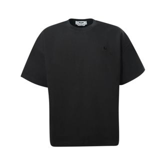 Msgm Baumwoll-Jersey-T-Shirt - - Tops - Herren - Schwarzk - S